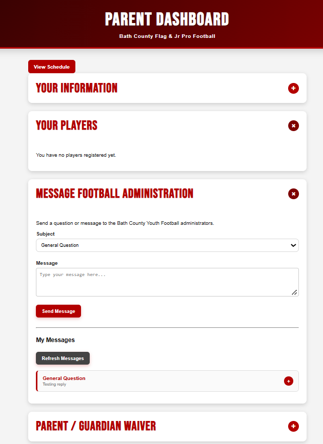 Bath County Youth Football Registration | Kristie Jones